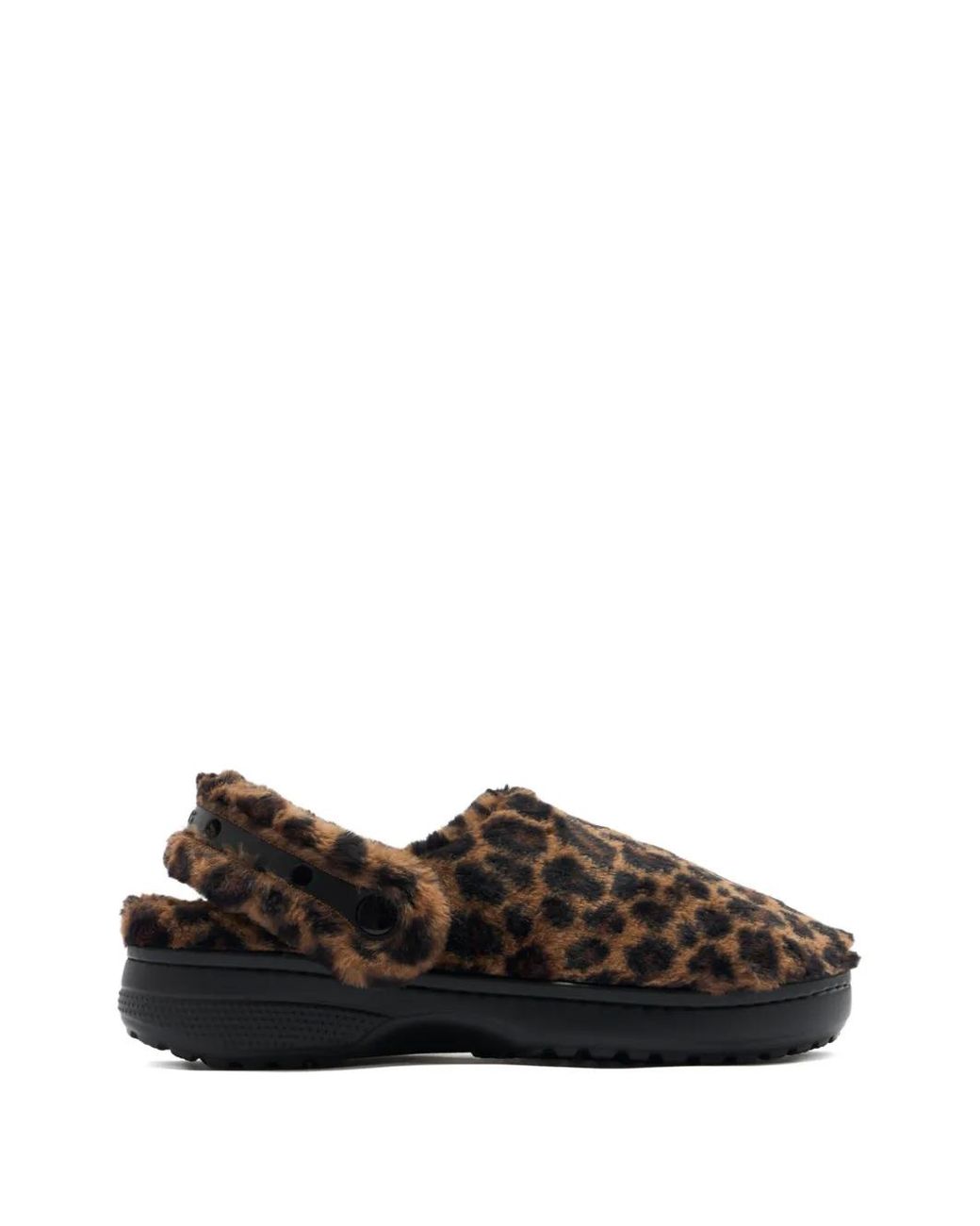 Crocs™ Leopard Furry Slippers in Black | Lyst UK
