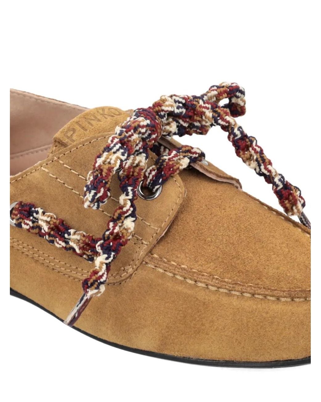 Pinko Braided-Tie Loafers in Brown | Lyst UK