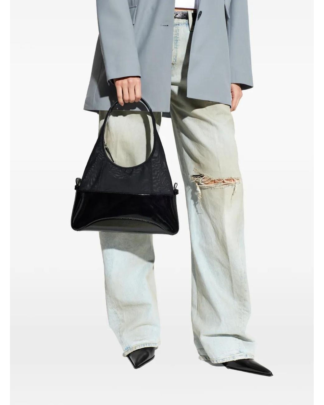 IRO Mesh Leather Tote Bag in Black | Lyst