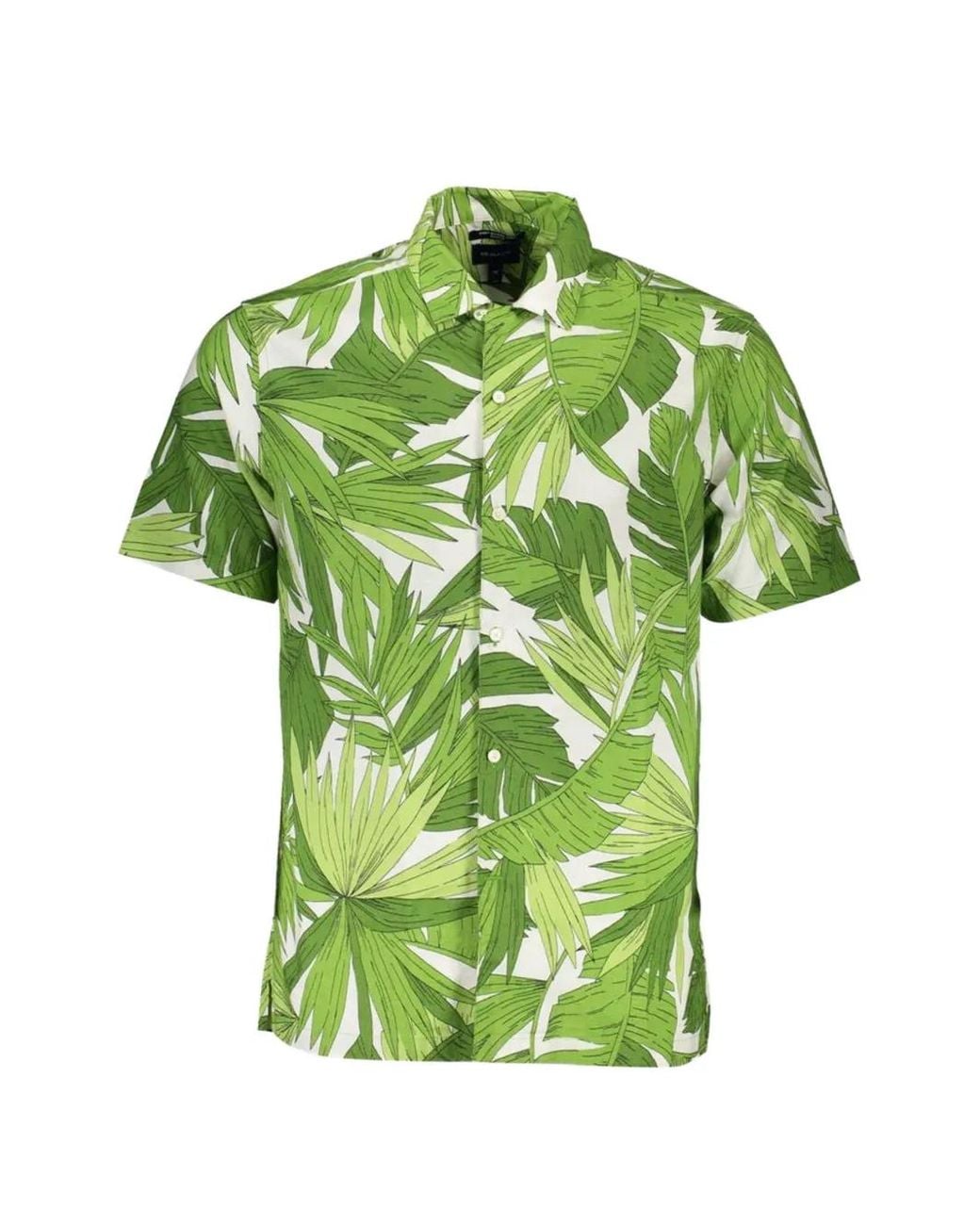 GANT Leaf-Print Cotton Shirt in Green for Men | Lyst