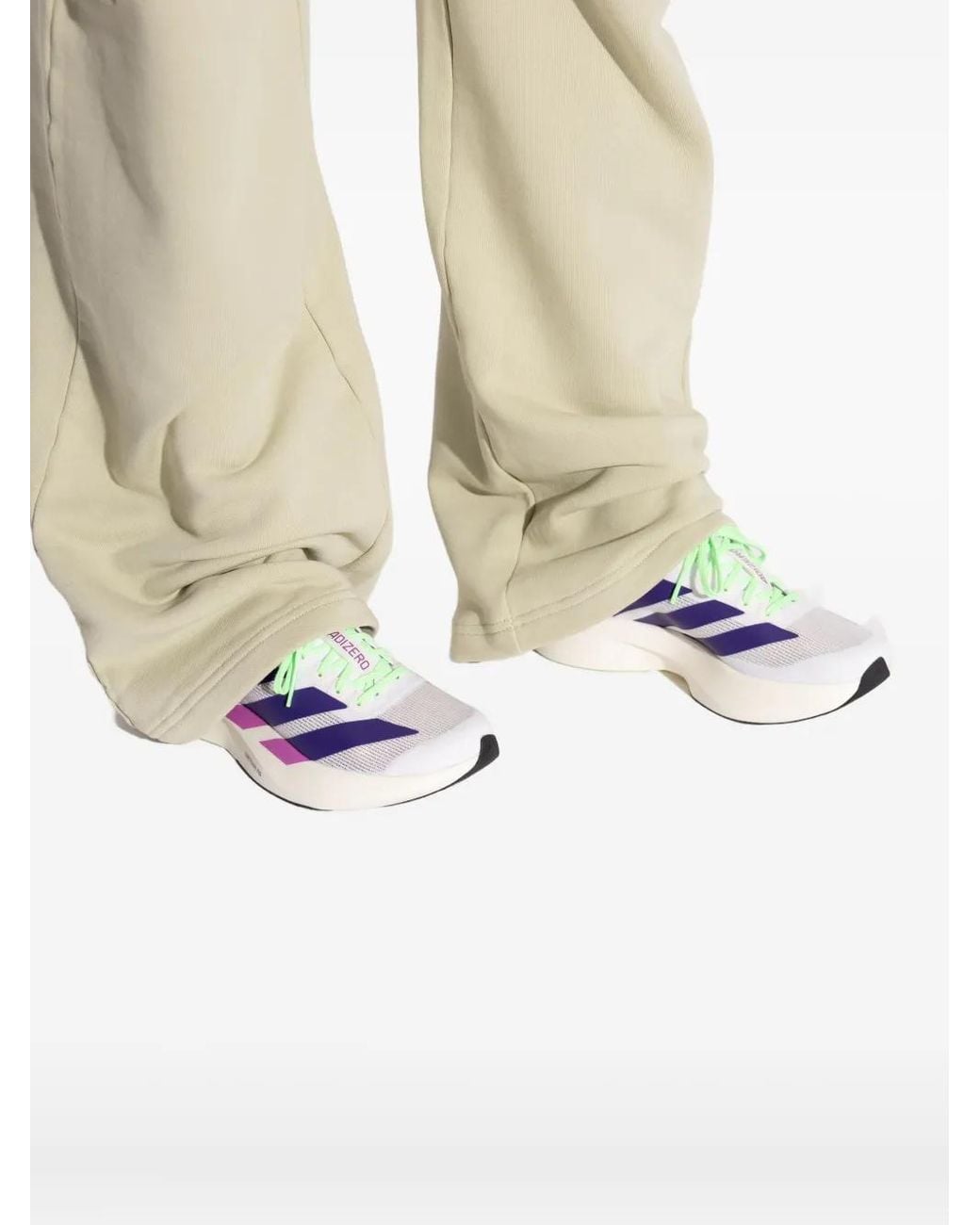 adidas Adizero Evo Three-Striped Sneakers in White | Lyst