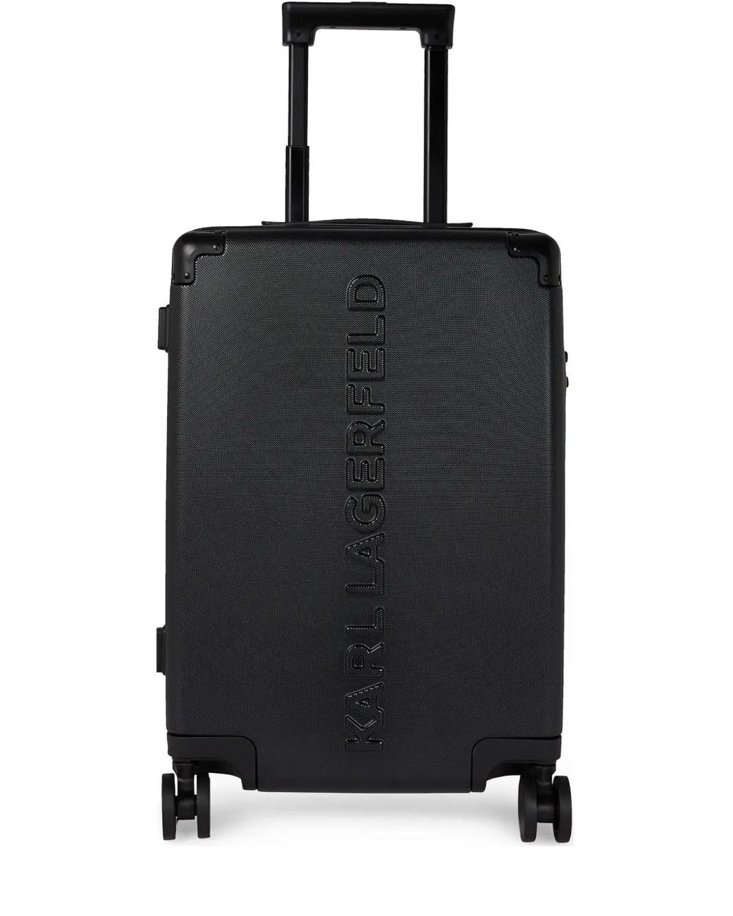 Karl Lagerfeld Hard-Shell Cabin Suitcase in Black for Men | Lyst