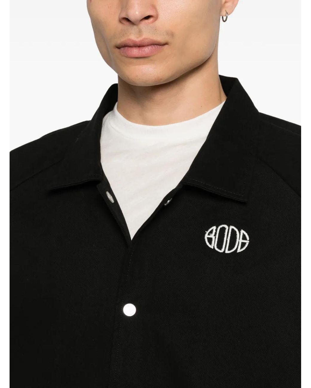 Bode Button-Fastening Logo-Embroidery Jacket in Black for Men | Lyst UK