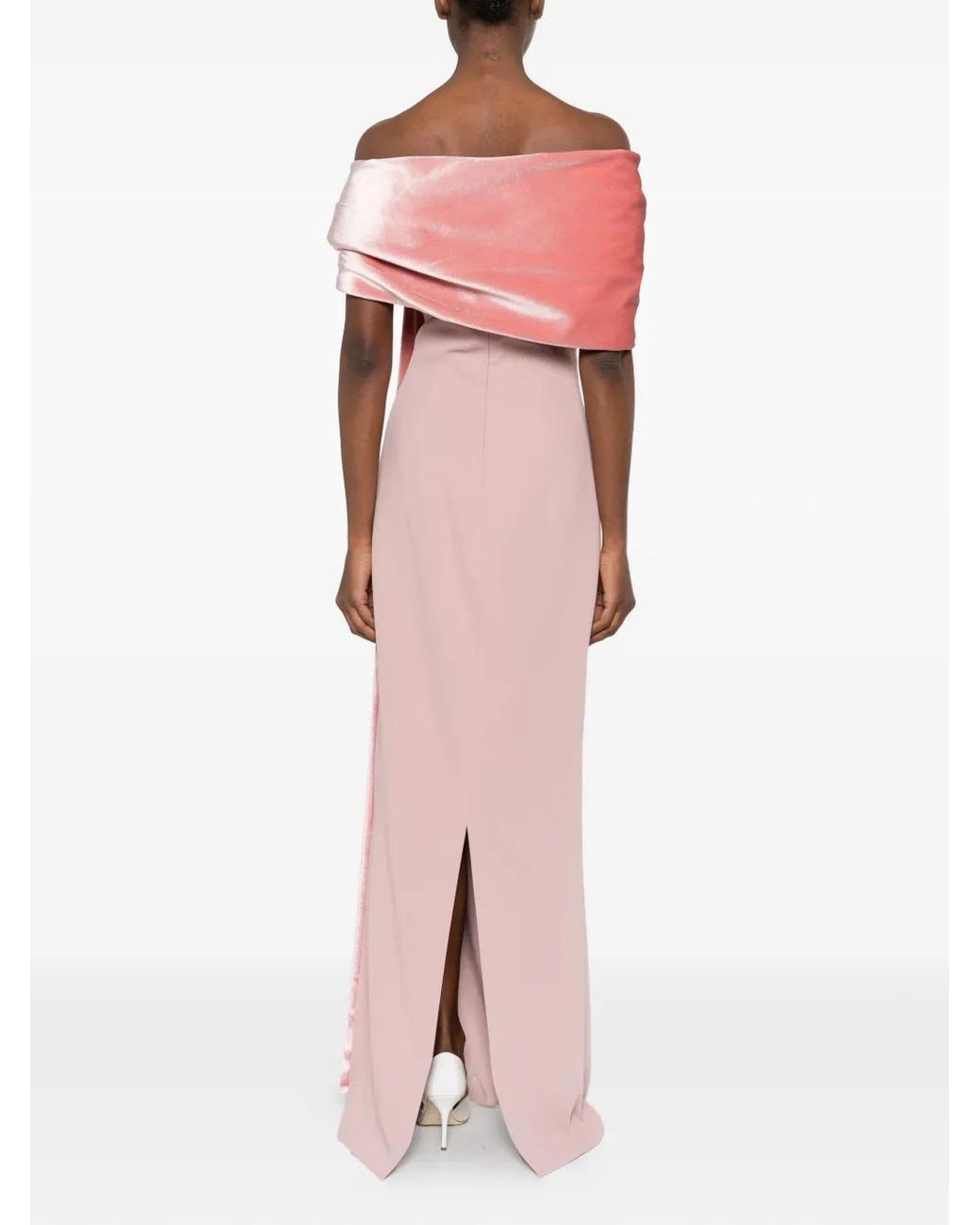 Jean Louis Sabaji Embellished Draped Maxi Dress in Pink | Lyst
