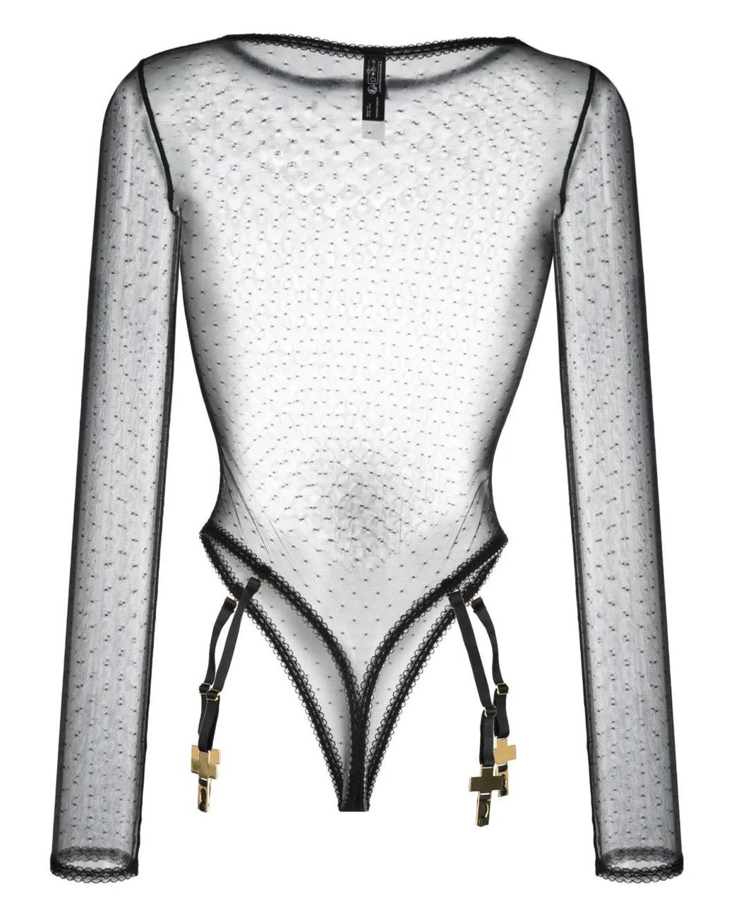 Maison Close Inspiration Divine Mesh Body in Gray | Lyst