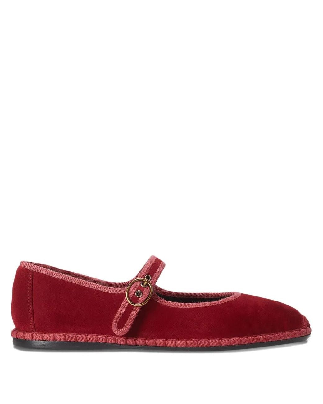 Polo Ralph Lauren Mary Jane Ballet Flats in Red | Lyst UK