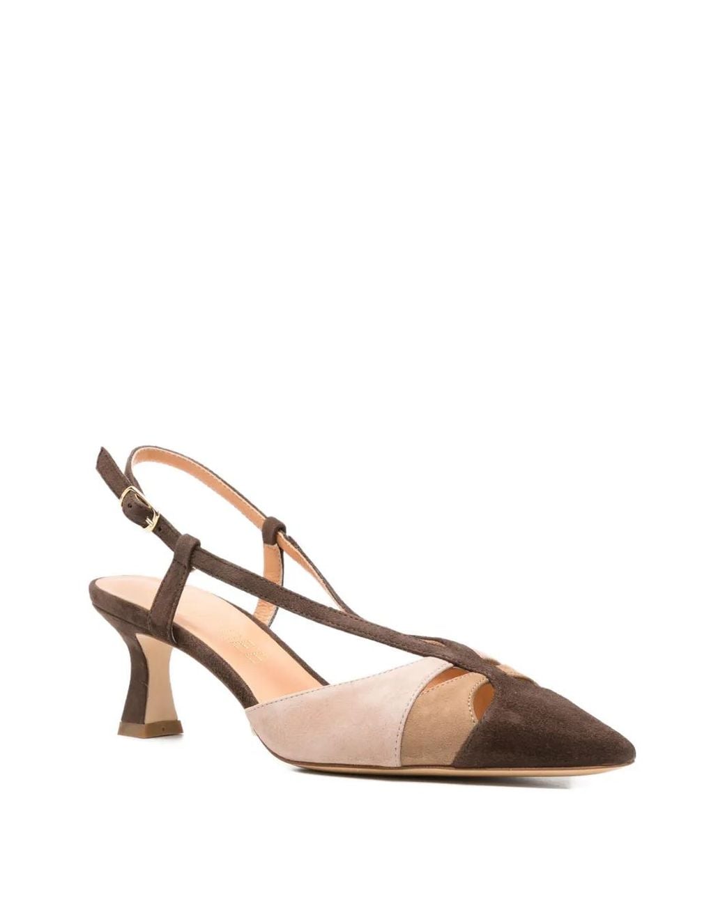 Julie Dee Cut Out Pumps in Brown | Lyst