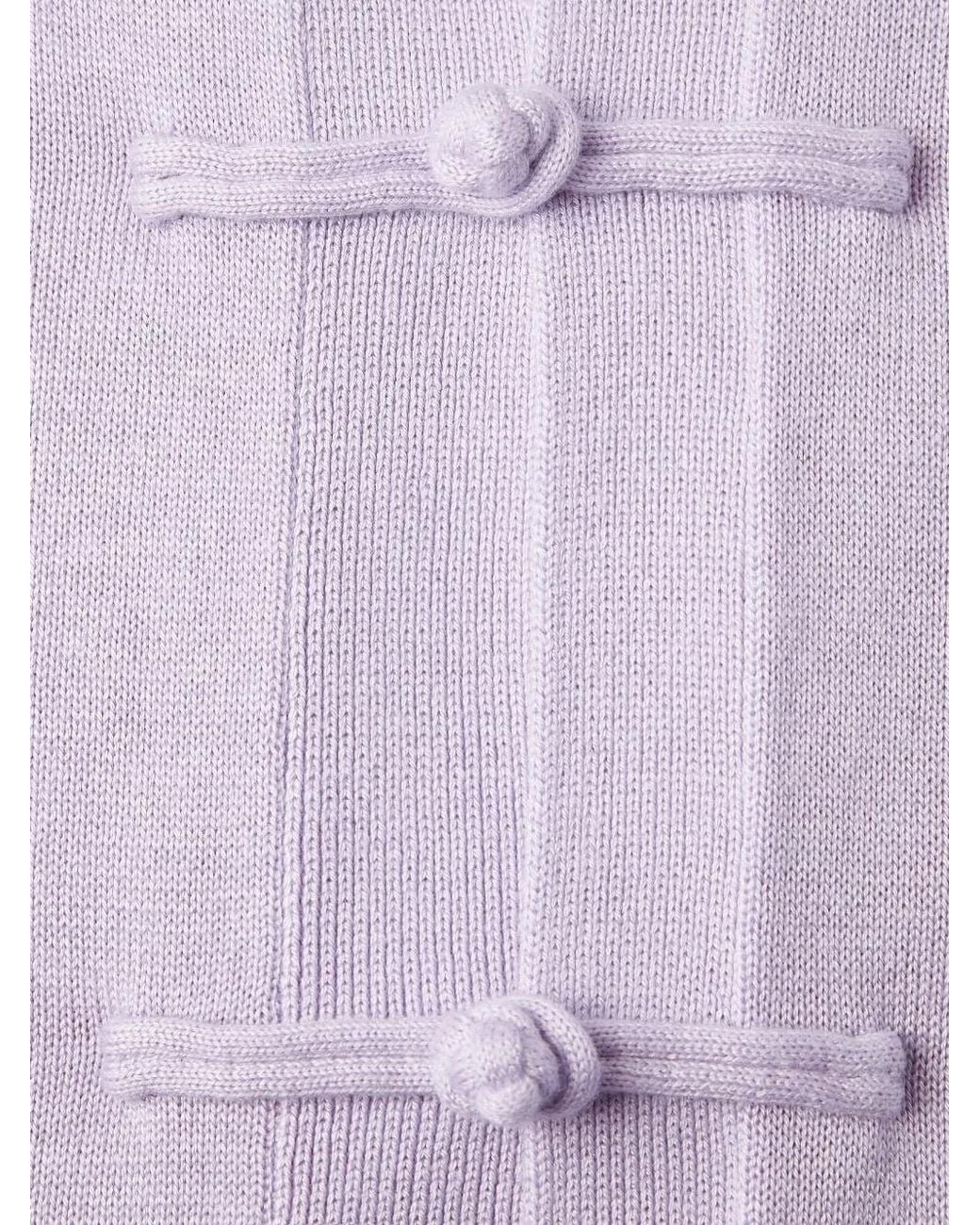 Shanghai Tang Knot Button Cardigan in Purple | Lyst