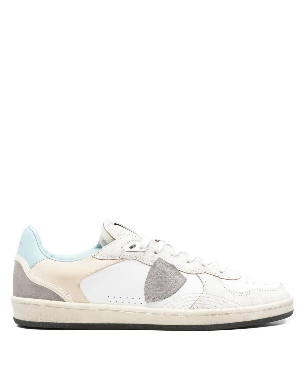Philippe Model Leather Panel Sneakers in White for Men | Lyst