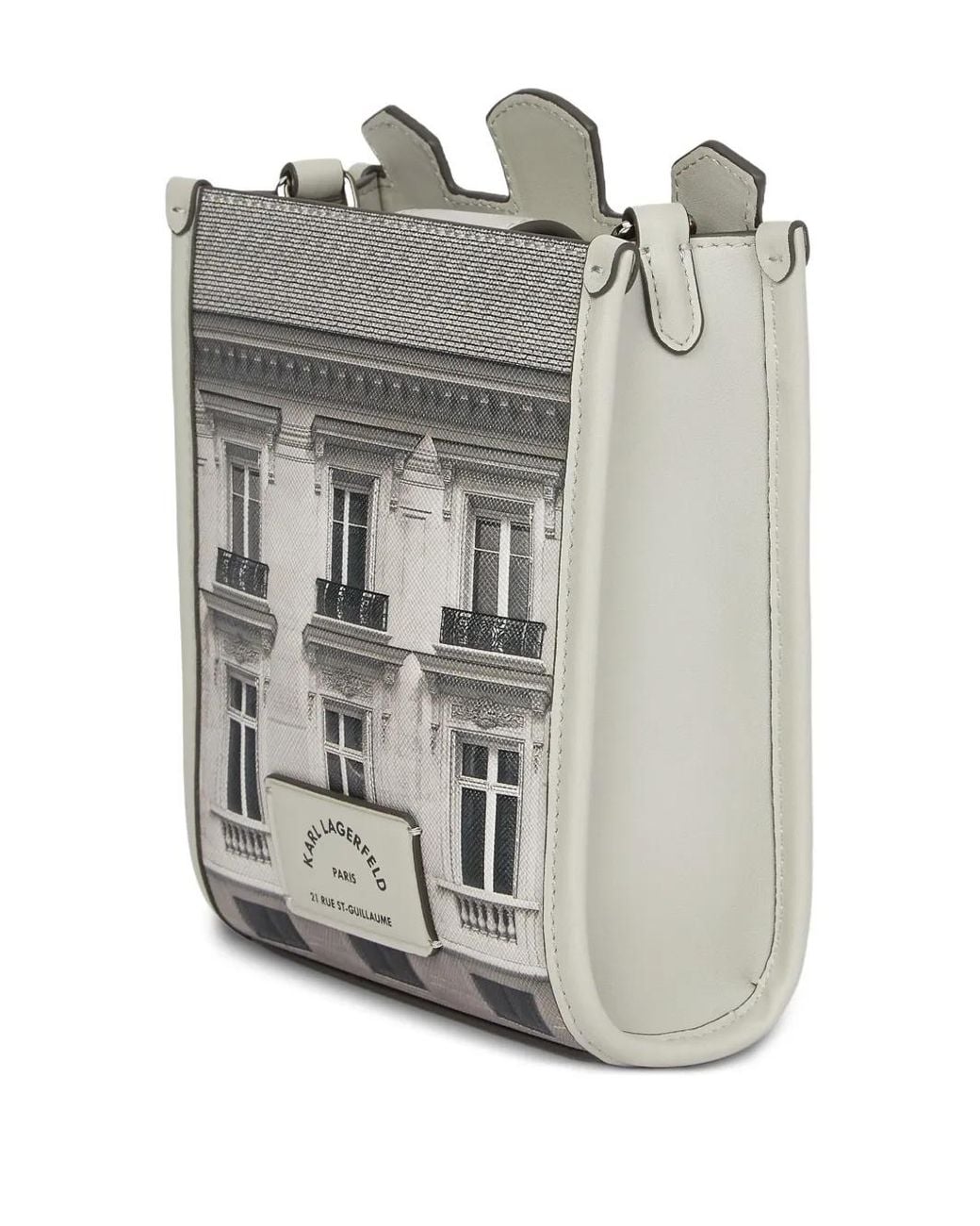 KARL LAGERFELD Mini Maison De Karl-Print Bag in Gray | Lyst