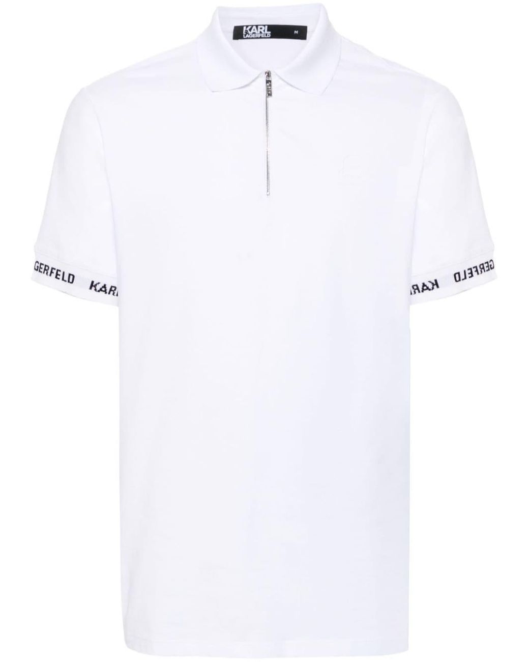 Karl Lagerfeld Ikonik Karl-motif Polo Shirt in White for Men | Lyst Karl Lagerfeld Ikonik Karl-motif Polo Shirt in White for Men | Lyst