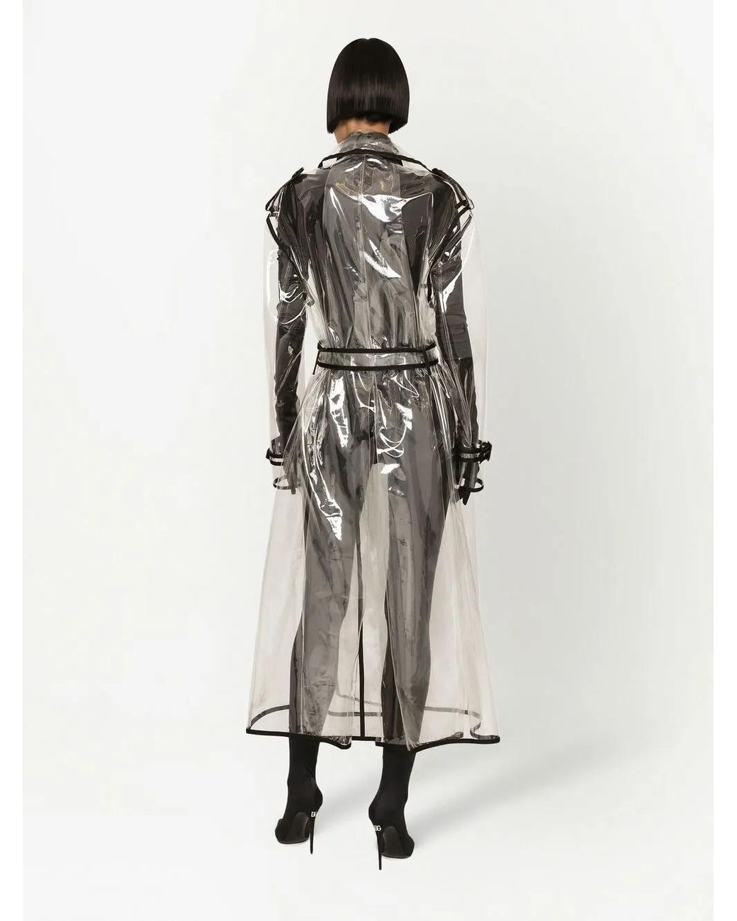 Dolce & Gabbana X Kim Sheer Pvc Trench Coat in White | Lyst
