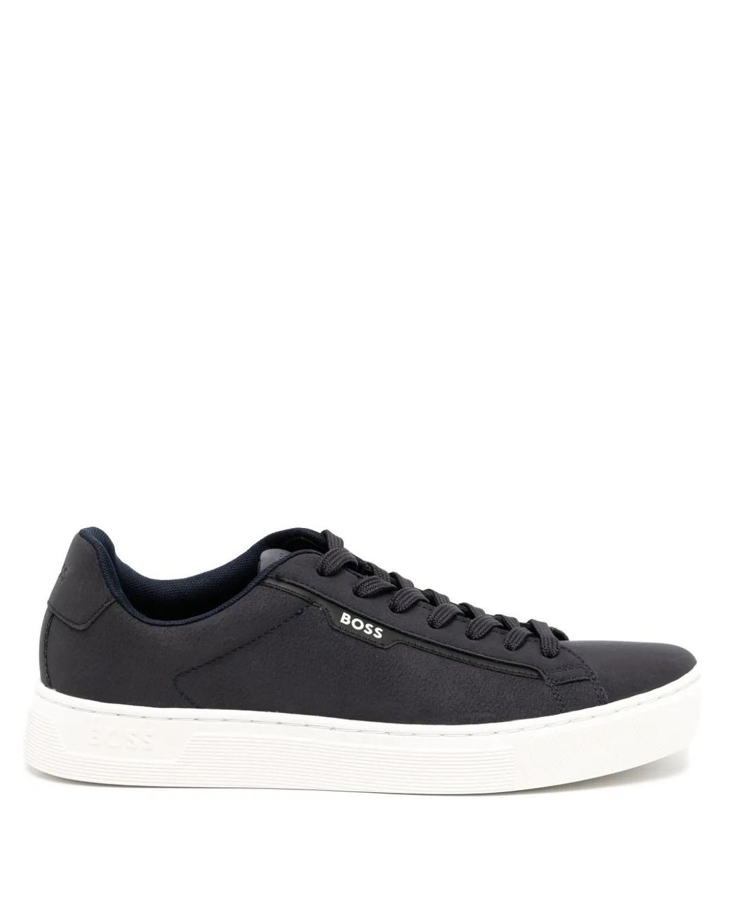 BOSS Logo-Print Sneakers in Black for Men | Lyst