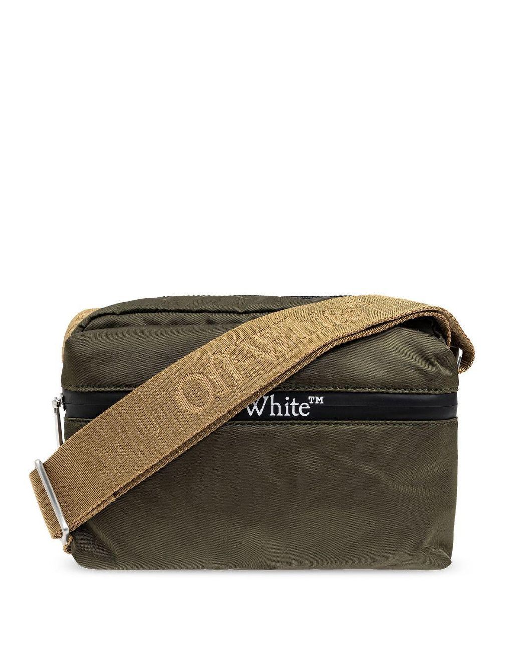 Off-White c/o Virgil Abloh Logo-Print Shoulder Bag in Brown for Men | Lyst