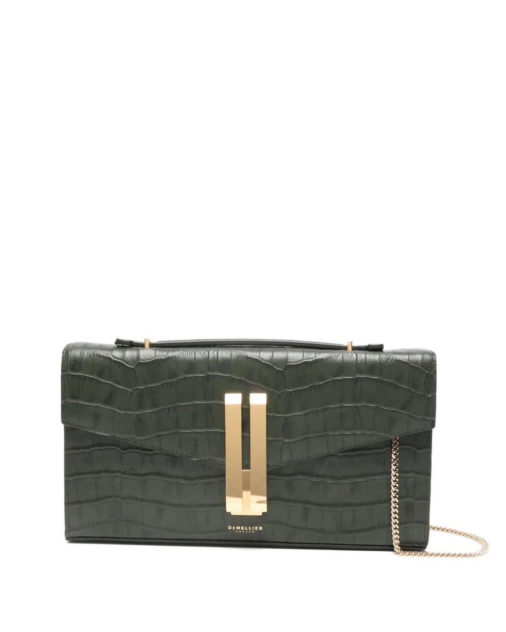 DeMellier Vancouver Crocodile-Effect Clutch Bag in Gray | Lyst