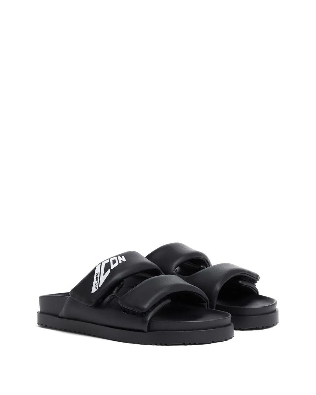 DSquared² Icon-Print Slides in Black | Lyst