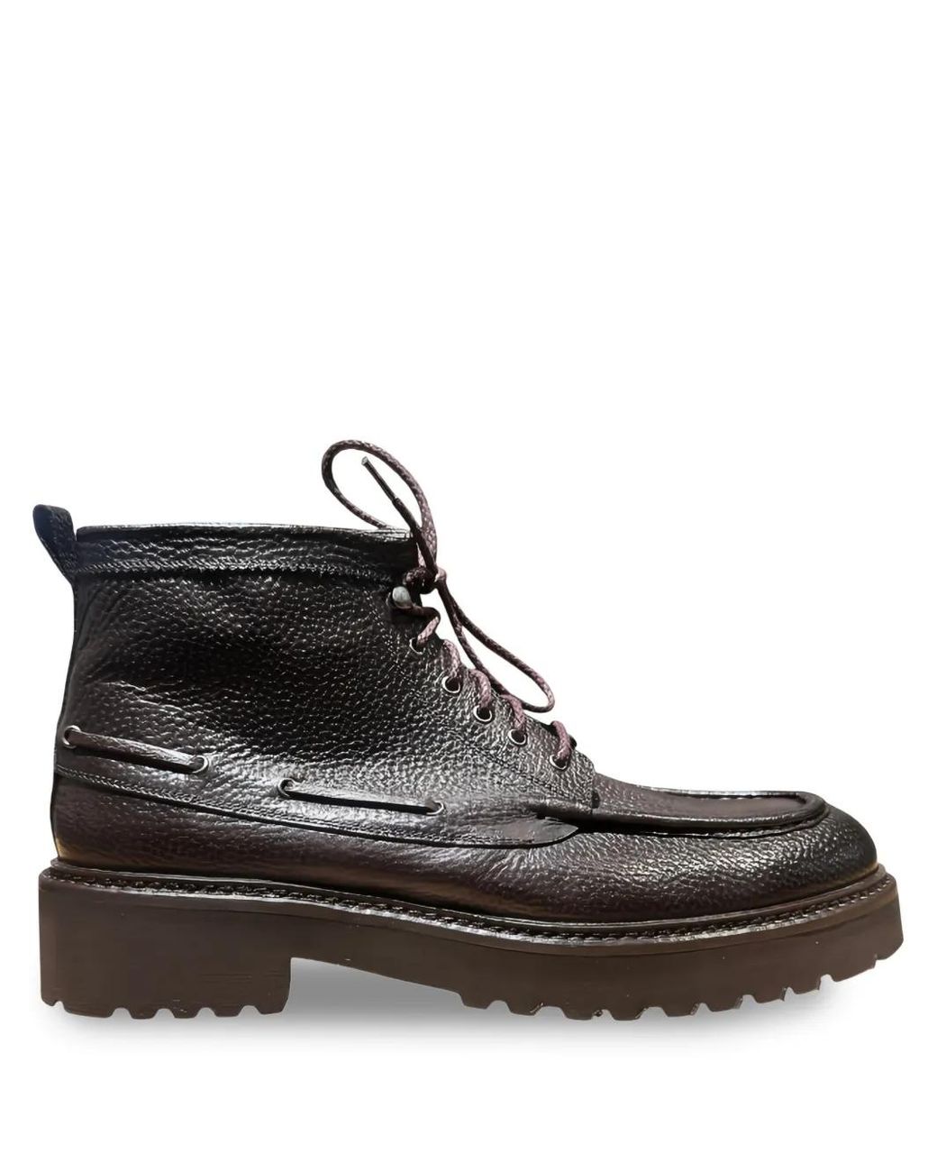 Calce Lug-Sole Lace-Up Ankle Boots in Black for Men | Lyst