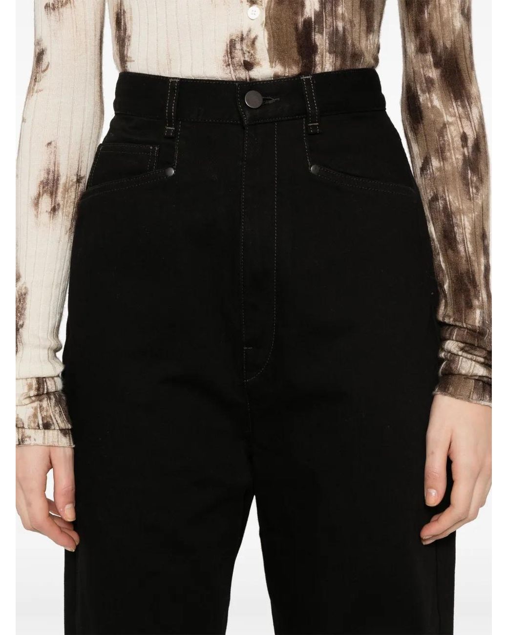 Lemaire Drop-Crotch Jeans in Black | Lyst