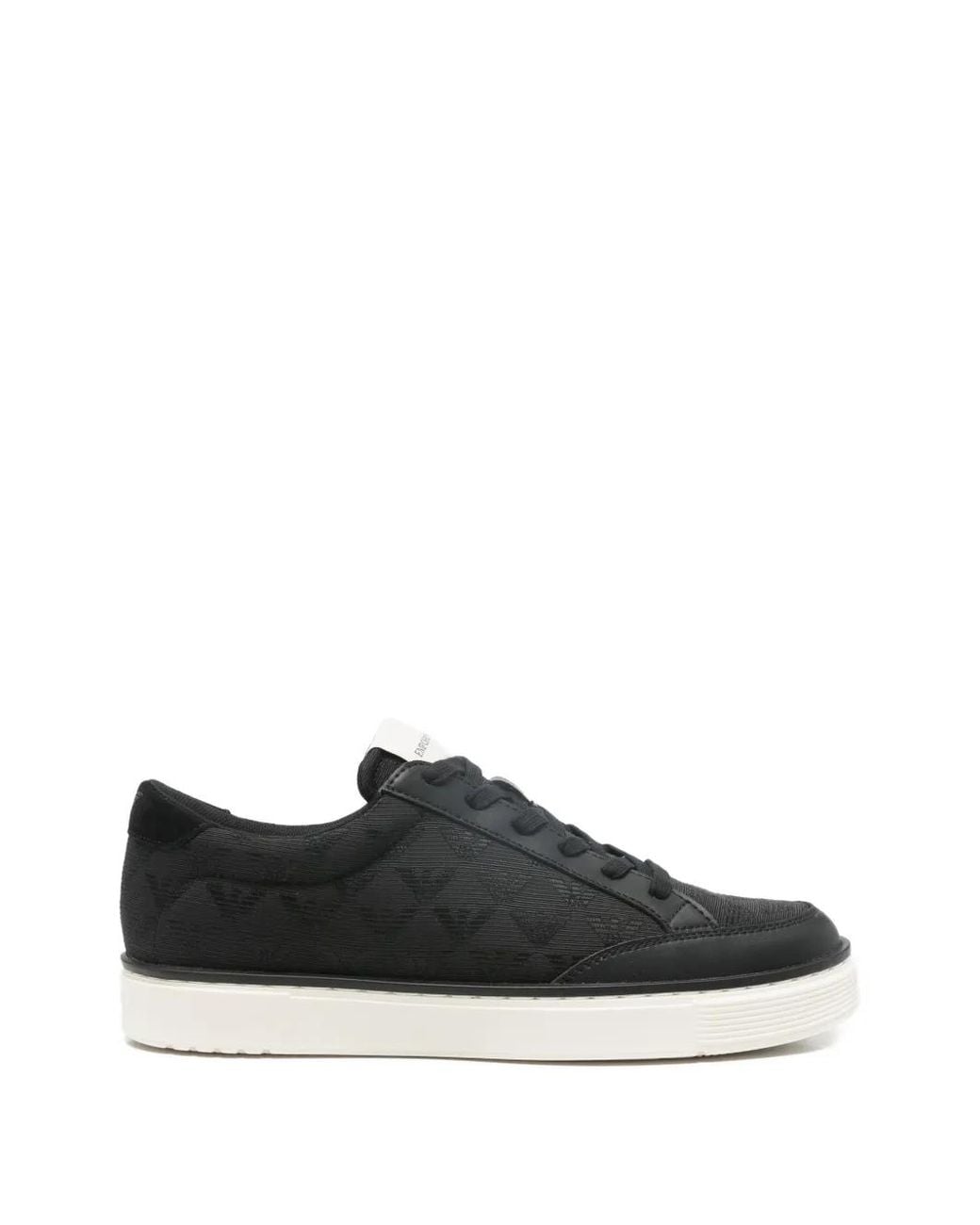 Emporio Armani Logo-Detail Sneakers in Black for Men | Lyst