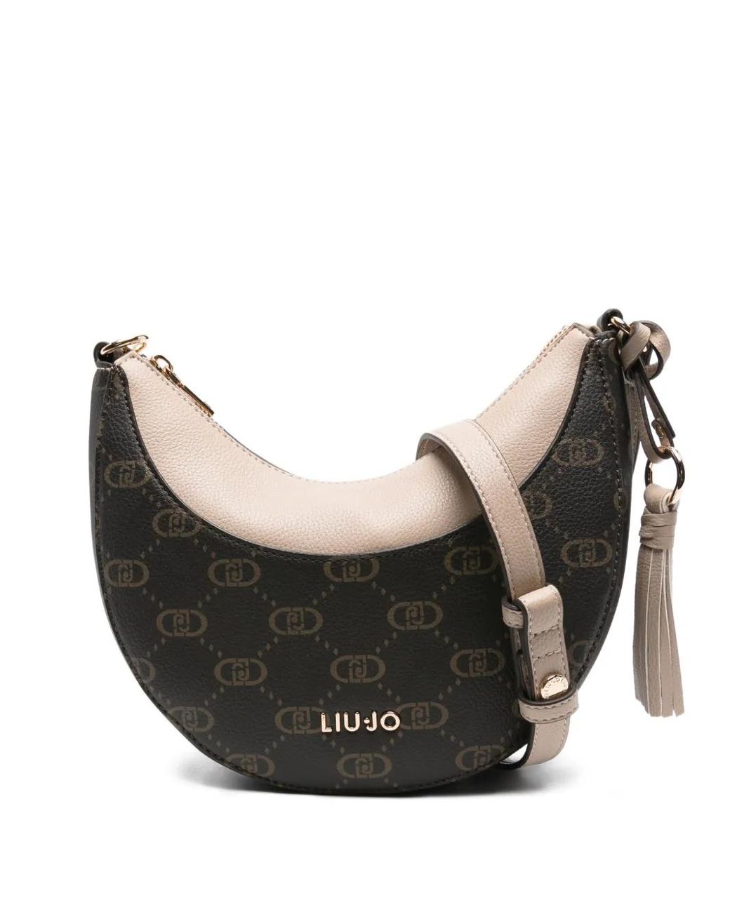 Liu Jo Medium Hobo Crescent Monogram Shoulder Bag in Black | Lyst UK