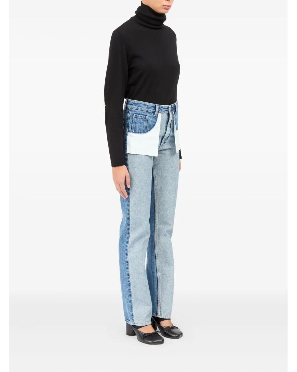 MM6 by Maison Margiela Inside-Out Seams Jeans in Blue | Lyst