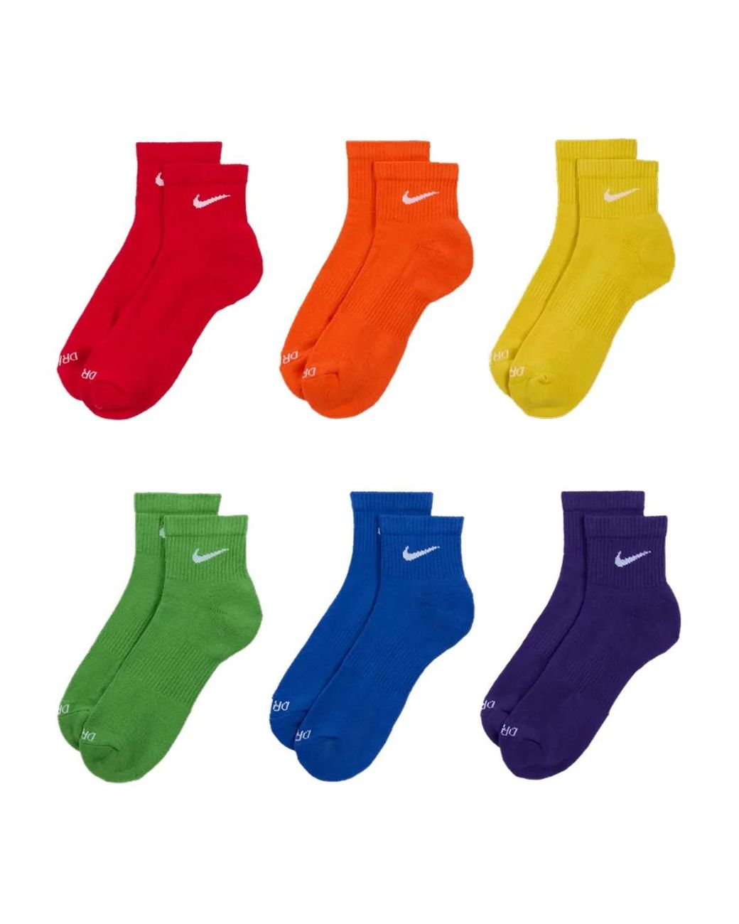 Nike Everyday "Multi Color" Six-Pack Ankle Socks in Blue for Men | Lyst