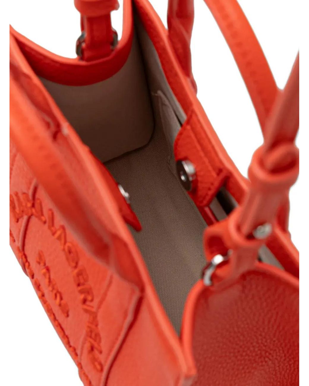 KARL LAGERFELD Embossed-Logio Tote Bag in Red | Lyst