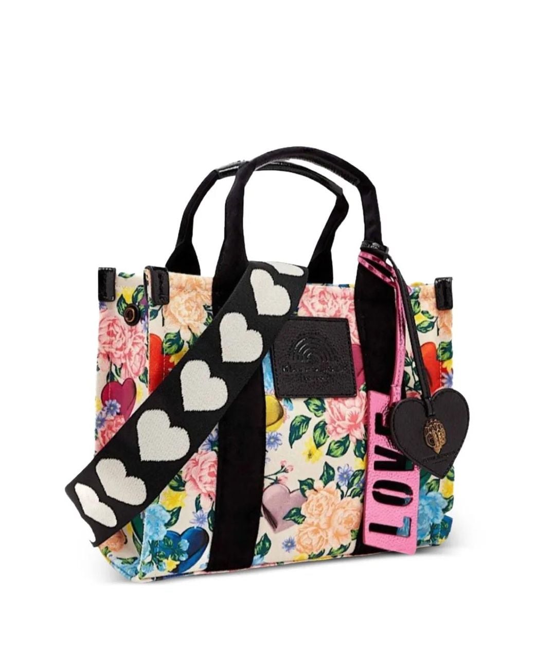 Kurt Geiger Small Southbank Floral-Print Tote Bag in Black | Lyst