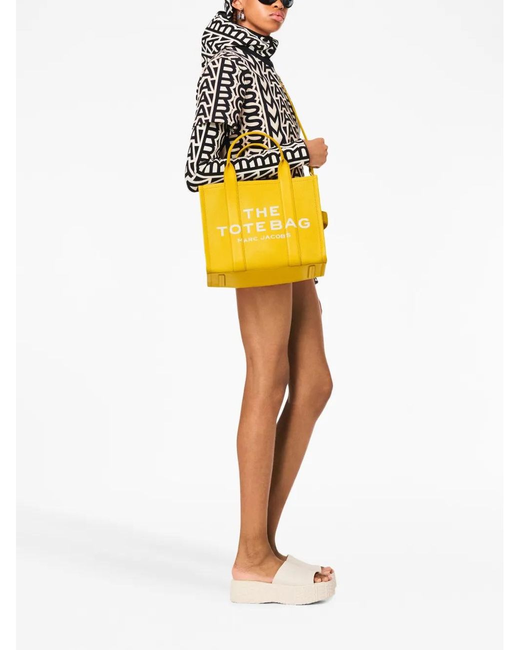 Marc Jacobs The Leather Medium Tote Bag in Yellow | Lyst