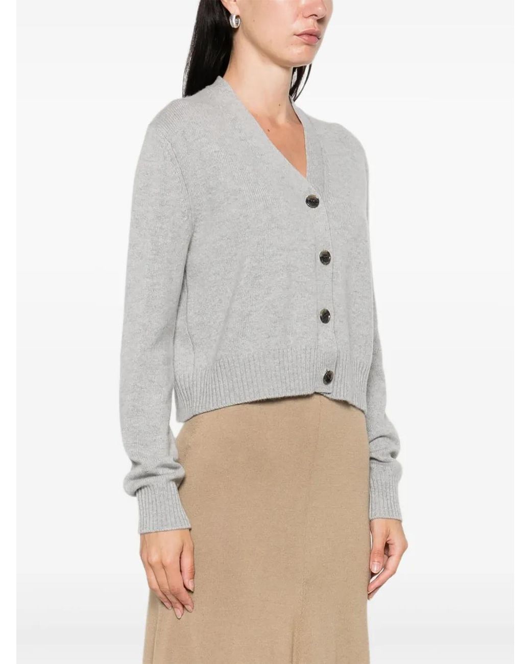 Lisa Yang Marion Button-Front Cropped Cardigan in Gray | Lyst