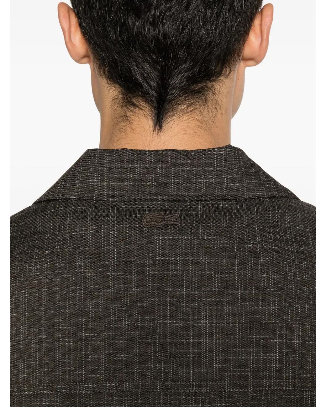 Lacoste Button-Up Coat in Grey for Men | Lyst UK
