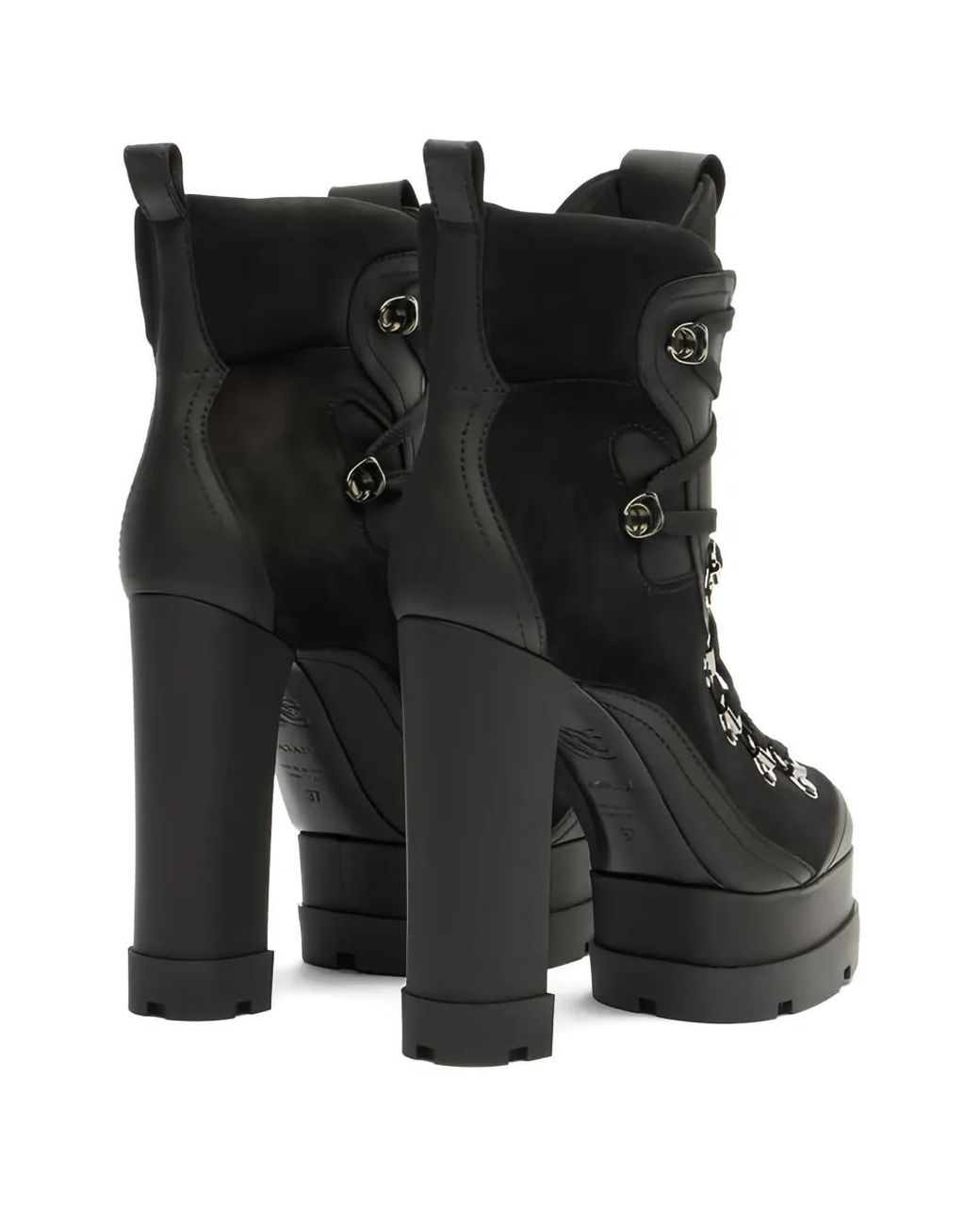 Casadei 120Mm Platform Lace-Up Boots in Black | Lyst