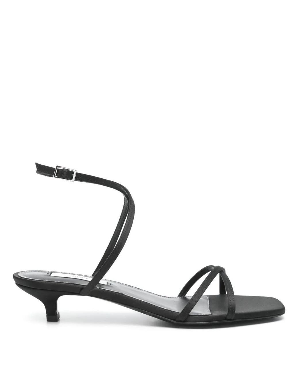 TOTEME 50Mm Satin Crossover Sandals in Black | Lyst
