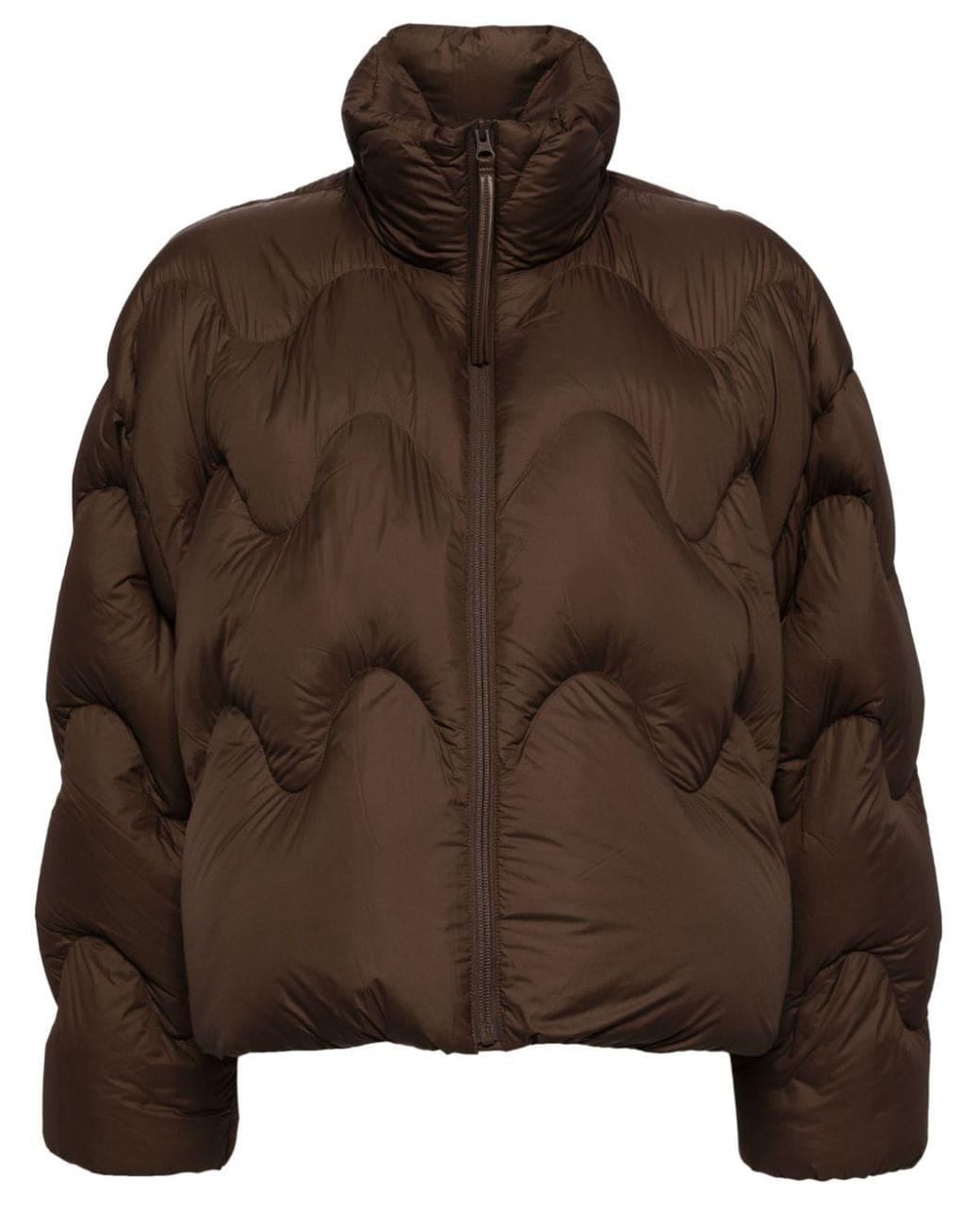 JNBY Wavy-Quilted Puffer Jacket in Brown | Lyst