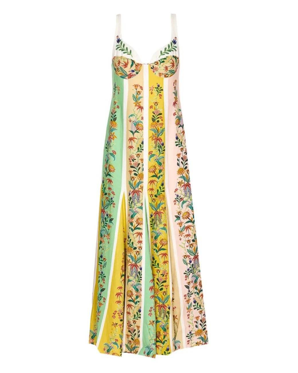 FARM Rio Floral Stripes Maxi Dress in Metallic | Lyst