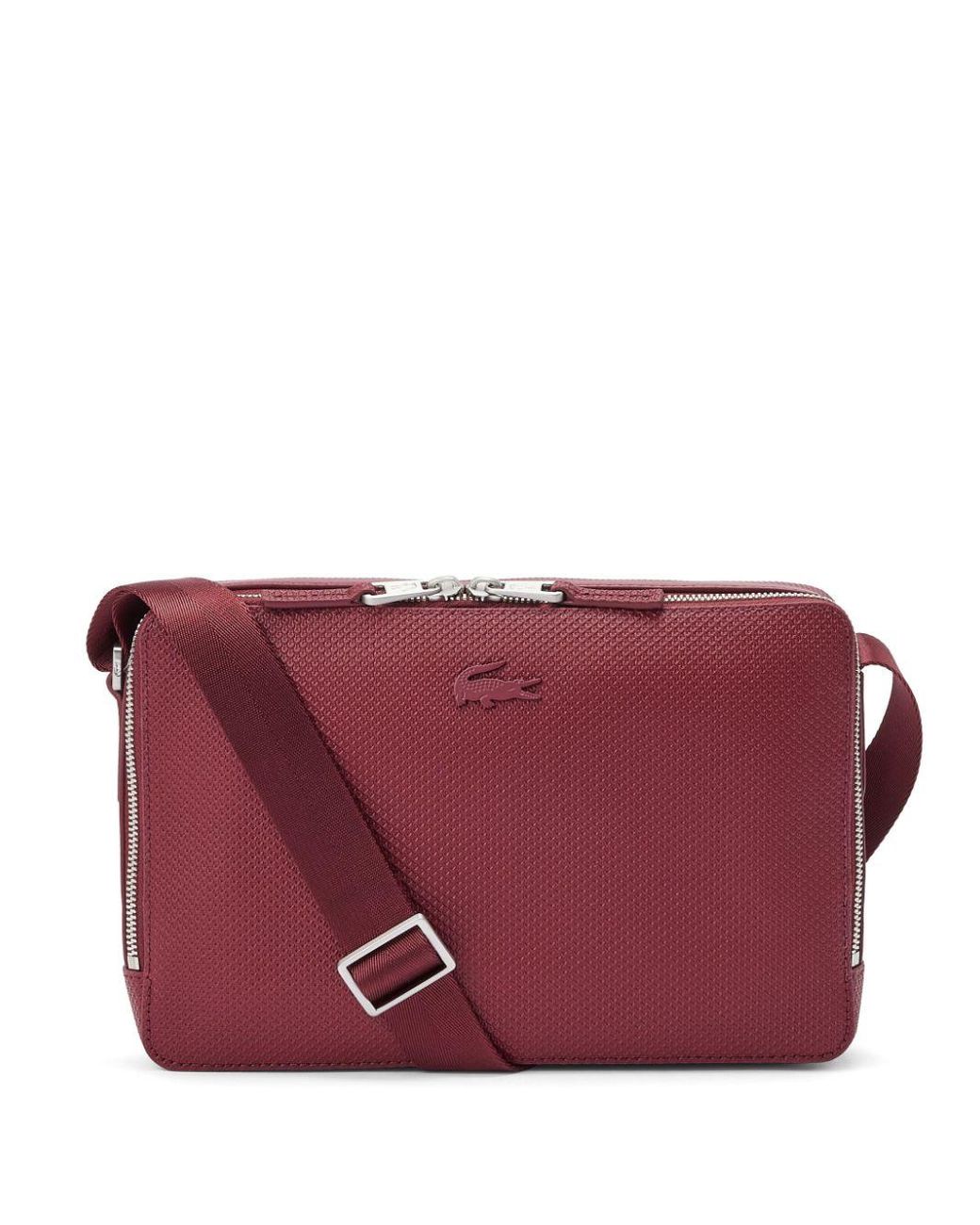 Lacoste Chantaco Leather Bag in Purple for Men | Lyst