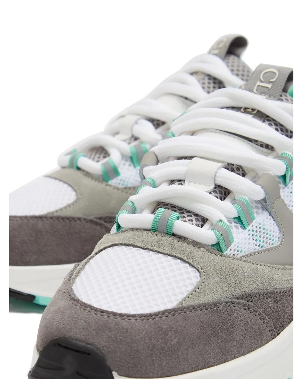 Cleens Aero Mesh-Panels Suede Low-Top Sneakers in White for Men | Lyst