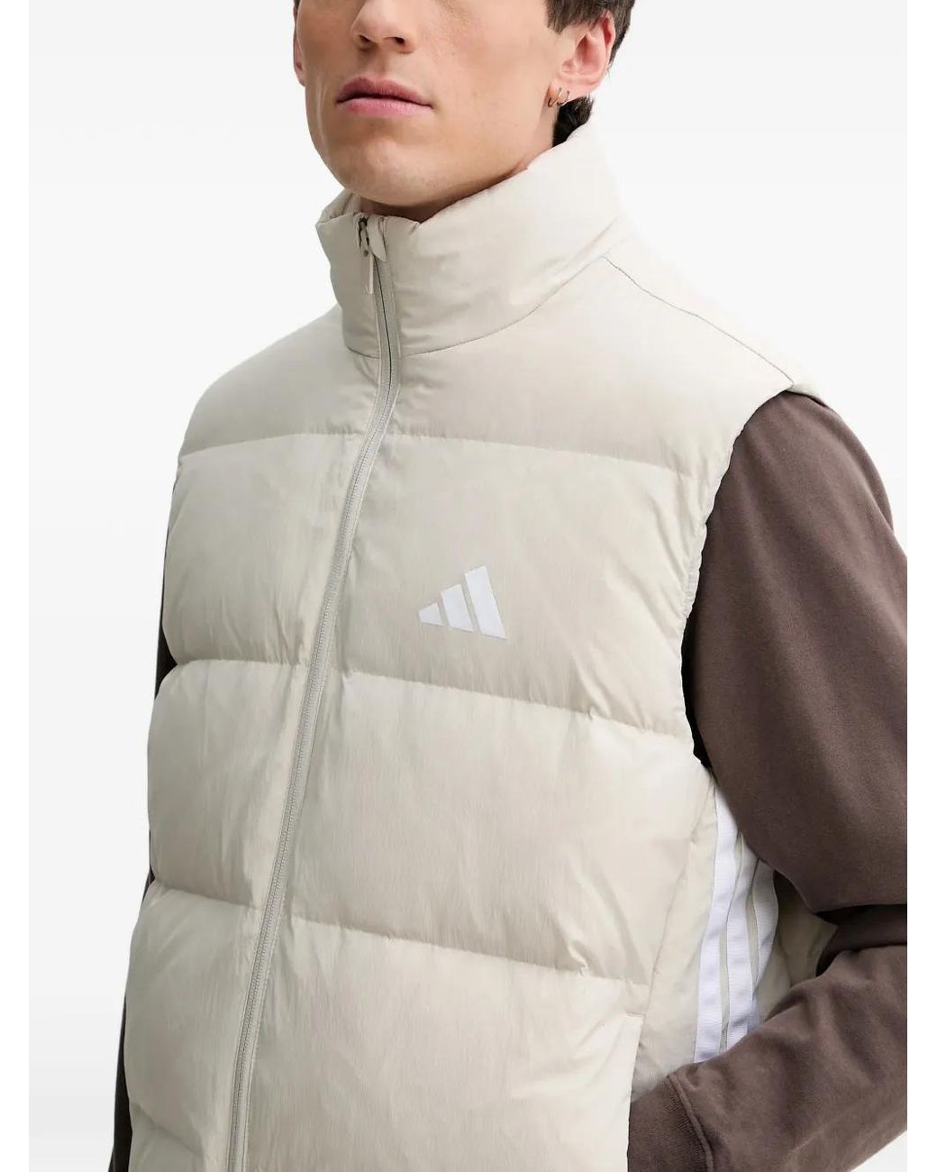 adidas Zip-Fastening Logo-Print Gilet in Natural for Men | Lyst UK
