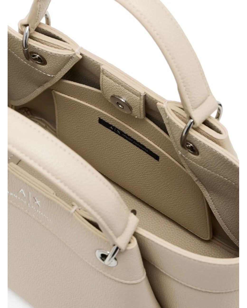 ARMANI EXCHANGE Logo-Stamp Tote Bag in Natural | Lyst