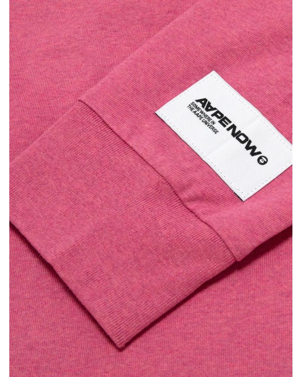 Aape By A Bathing Ape Logo Long-Sleeve T-Shirt in Pink for Men | Lyst UK