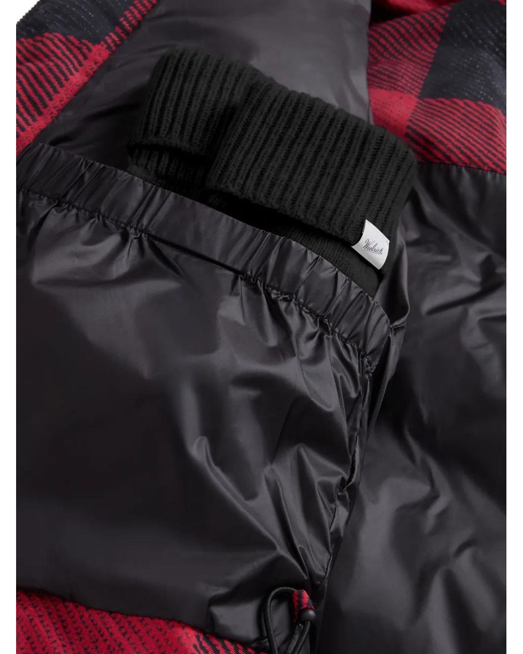 Woolrich Check-Pattern Padded Jacket in Red | Lyst UK