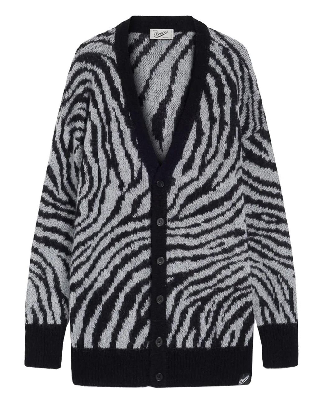 Pence Zebra-print Cardigan in Black | Lyst UK