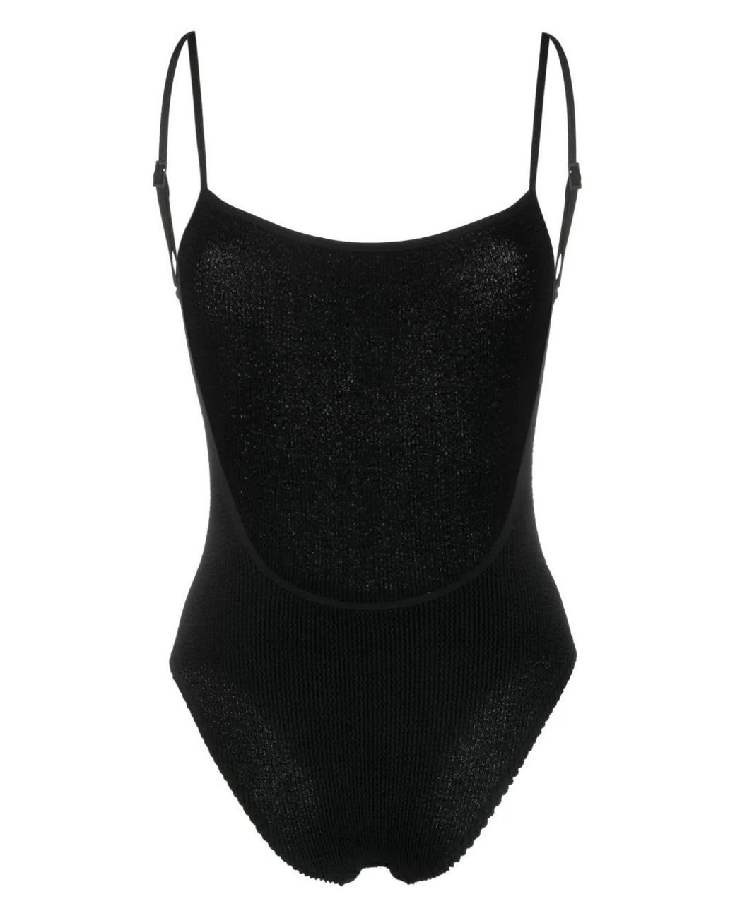 Bondeye Crinkled Scoop-Back Swimsuit in Black | Lyst