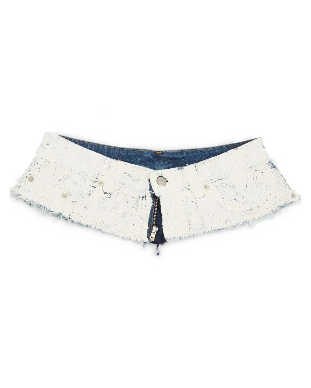 MM6 by Maison Martin Margiela Coated-Finish Denim Belt in White | Lyst UK