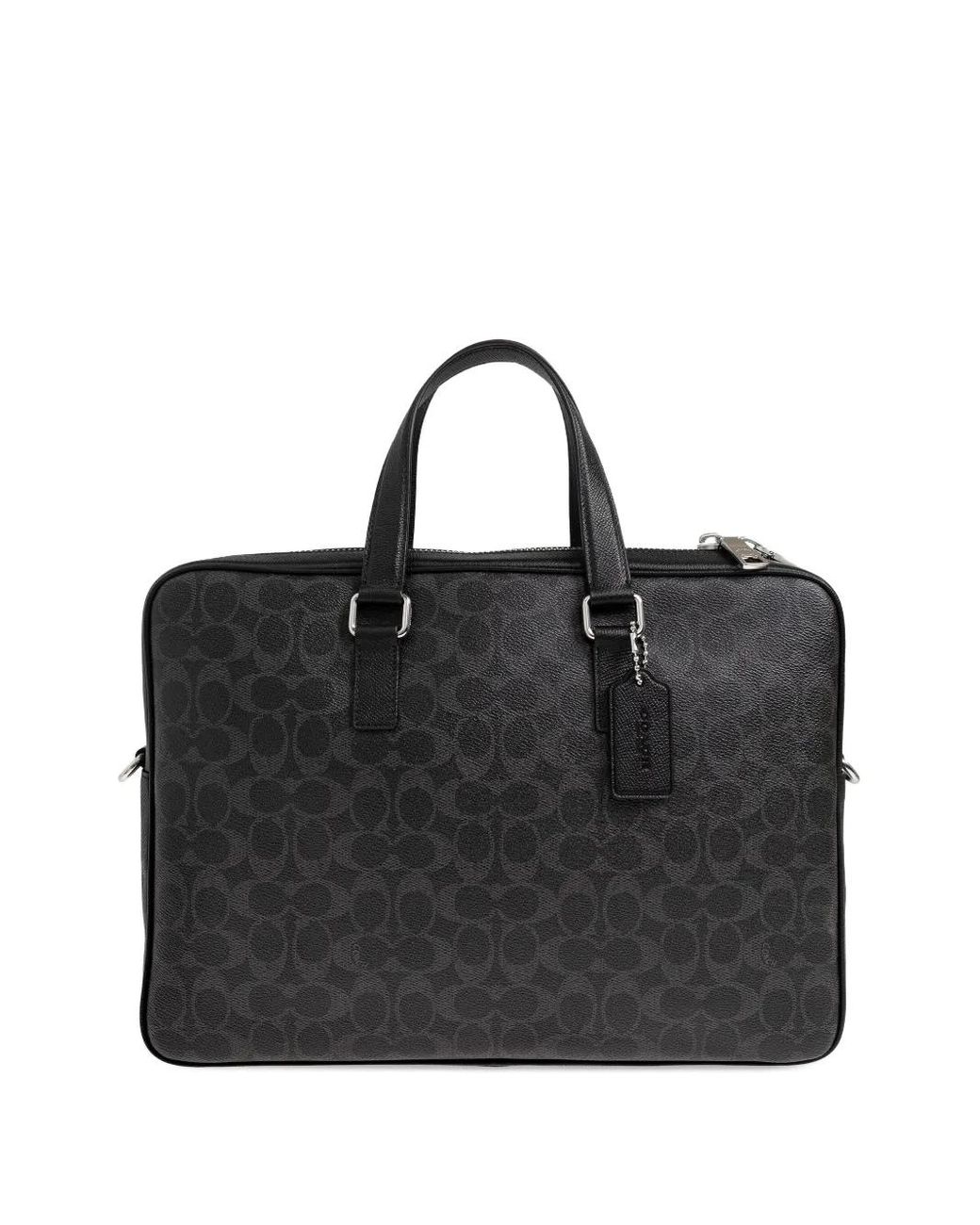 COACH Caden Zip Patterned Briefcase in Black for Men | Lyst