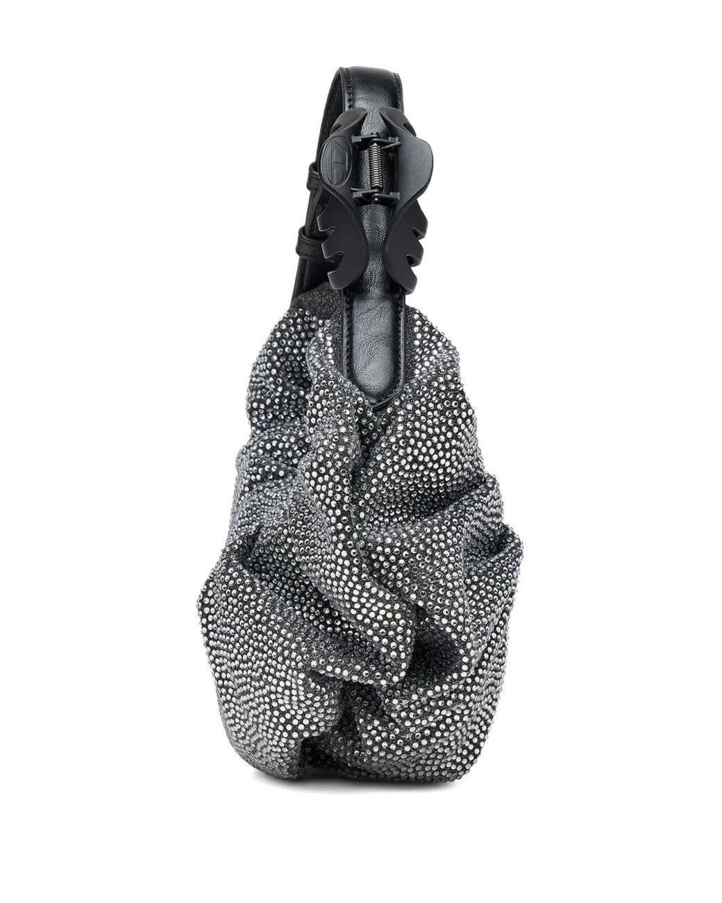 DIESEL Small Grab-D Embellished Scrunched Shoulder Bag in Gray | Lyst