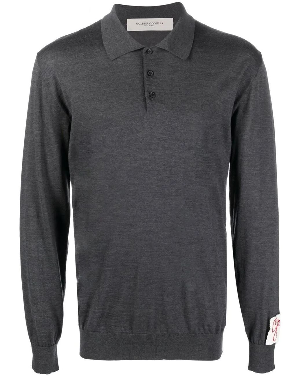 Golden Goose Grey Polo Shirt In Wool in Grey for Men | Lyst UK