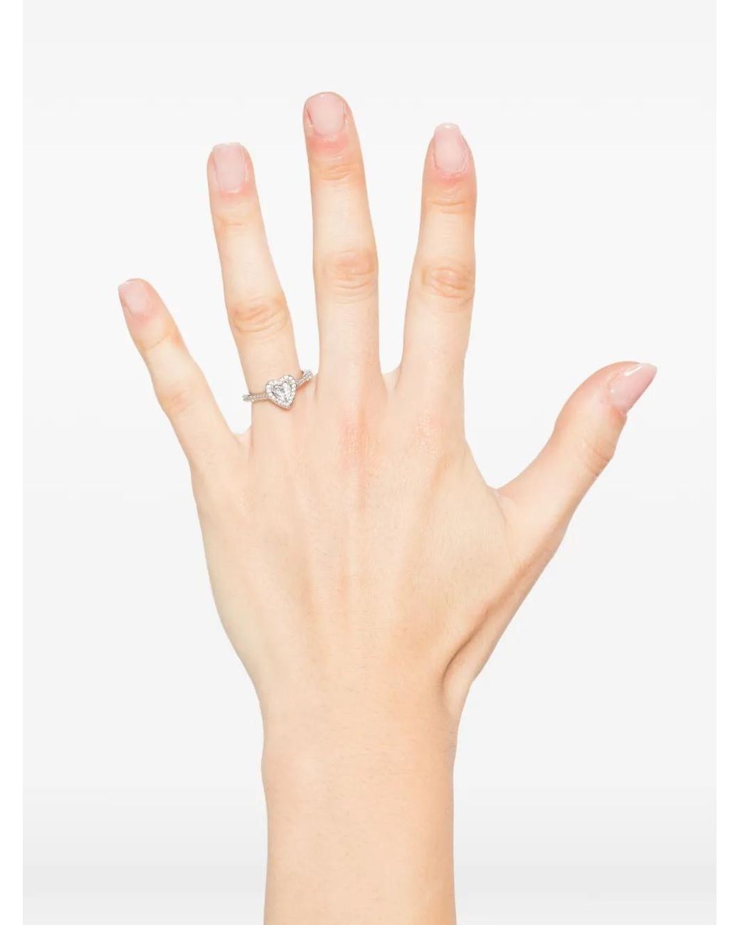 Swarovski Heart Ring in White | Lyst