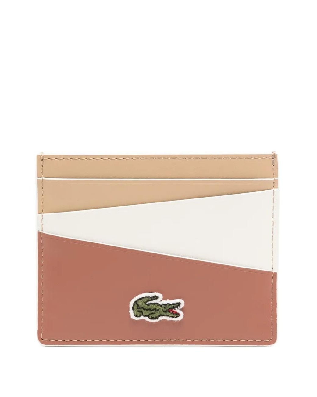 Lacoste Fg Leather Card Holder in Natural for Men | Lyst