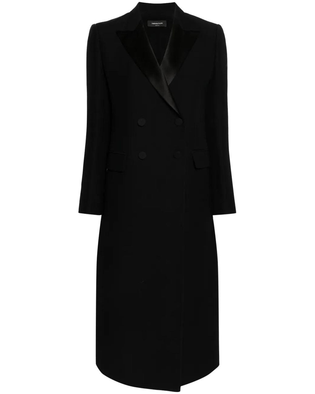 Fabiana Filippi Double-Breasted Coat in Black | Lyst